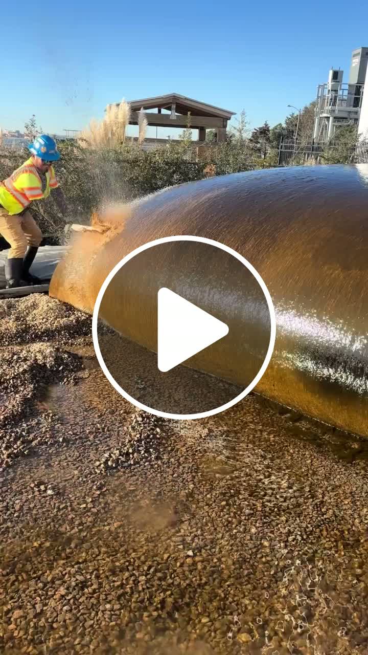 This is geotextile tube cleaning in a wastewater treatment system ...