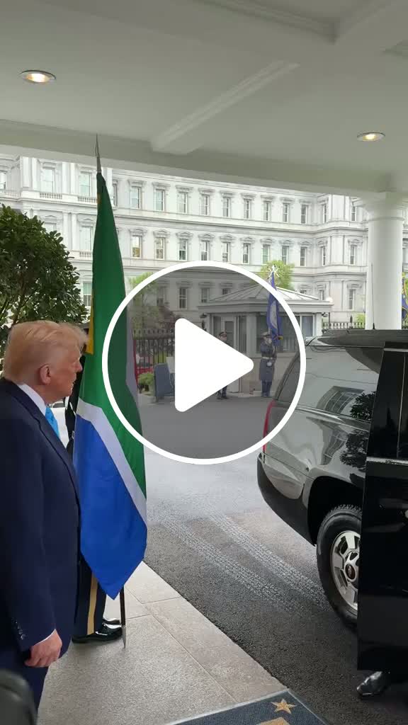 President Donald J Trump welcoming the South African President today at ...