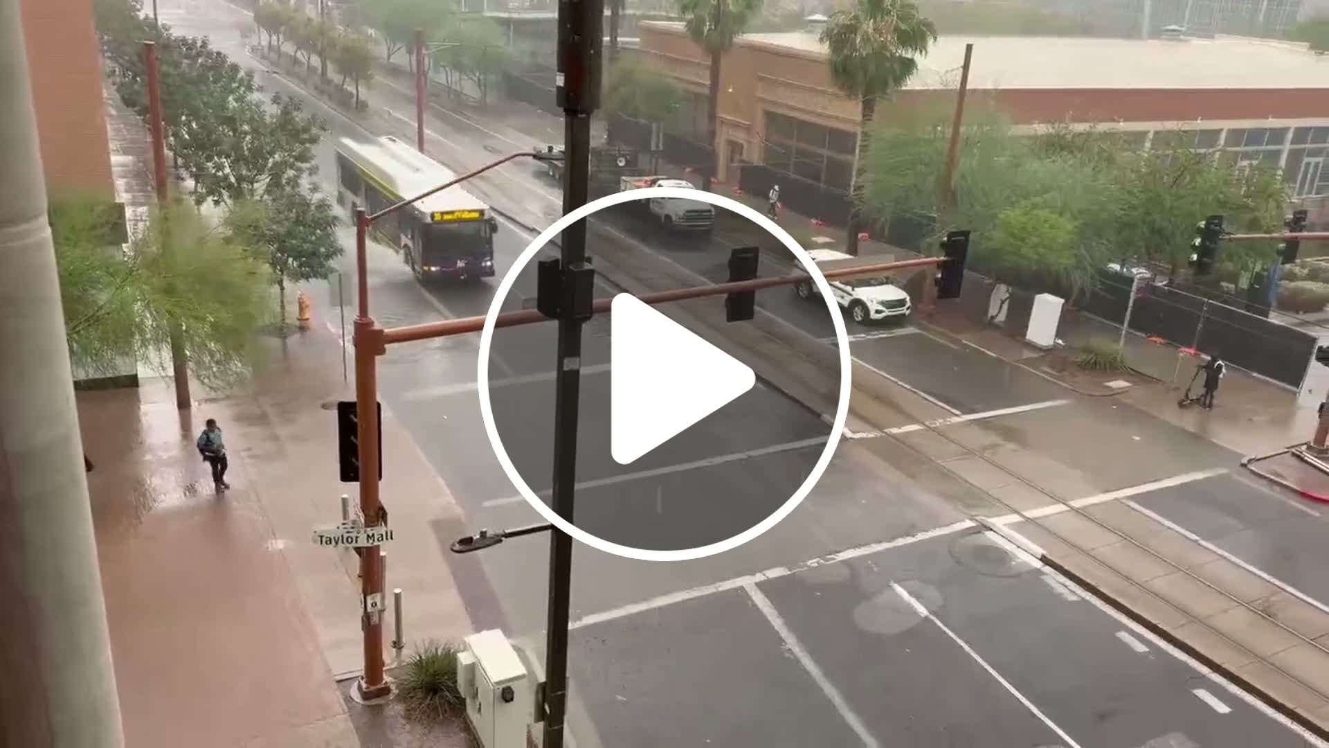 Severe Thunderstorms and Heavy Rainfall Flood Downtown Phoenix - NewsBreak
