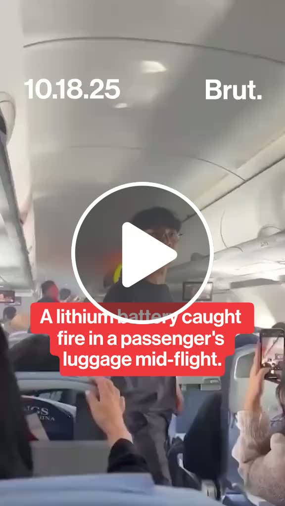 A lithium battery spontaneously ignited in a passenger's carry-on ...
