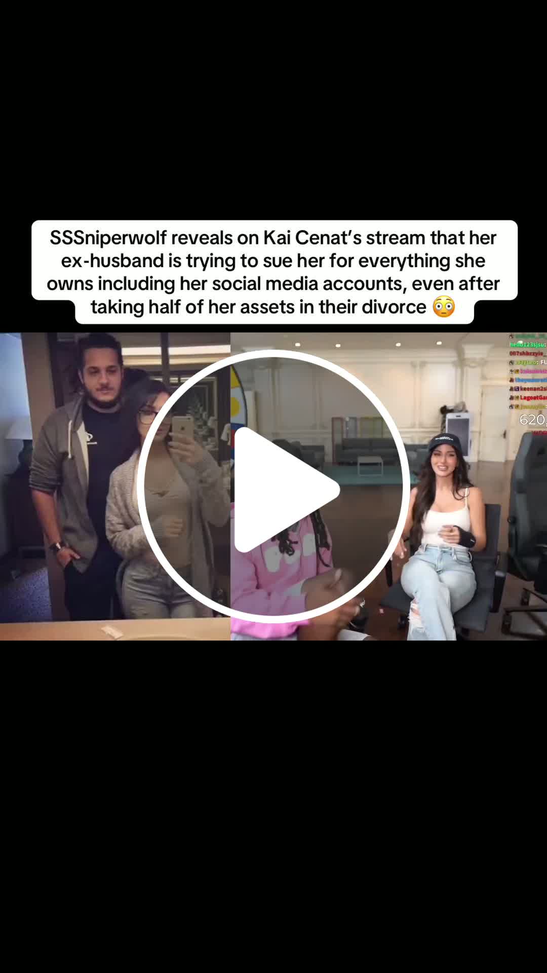 SSSniperwolf reveals on Kai Cenat’s stream that her ex-husband is ...
