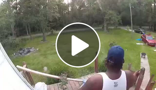 Man experiences an unexpected fall when porch steps suddenly give way ...
