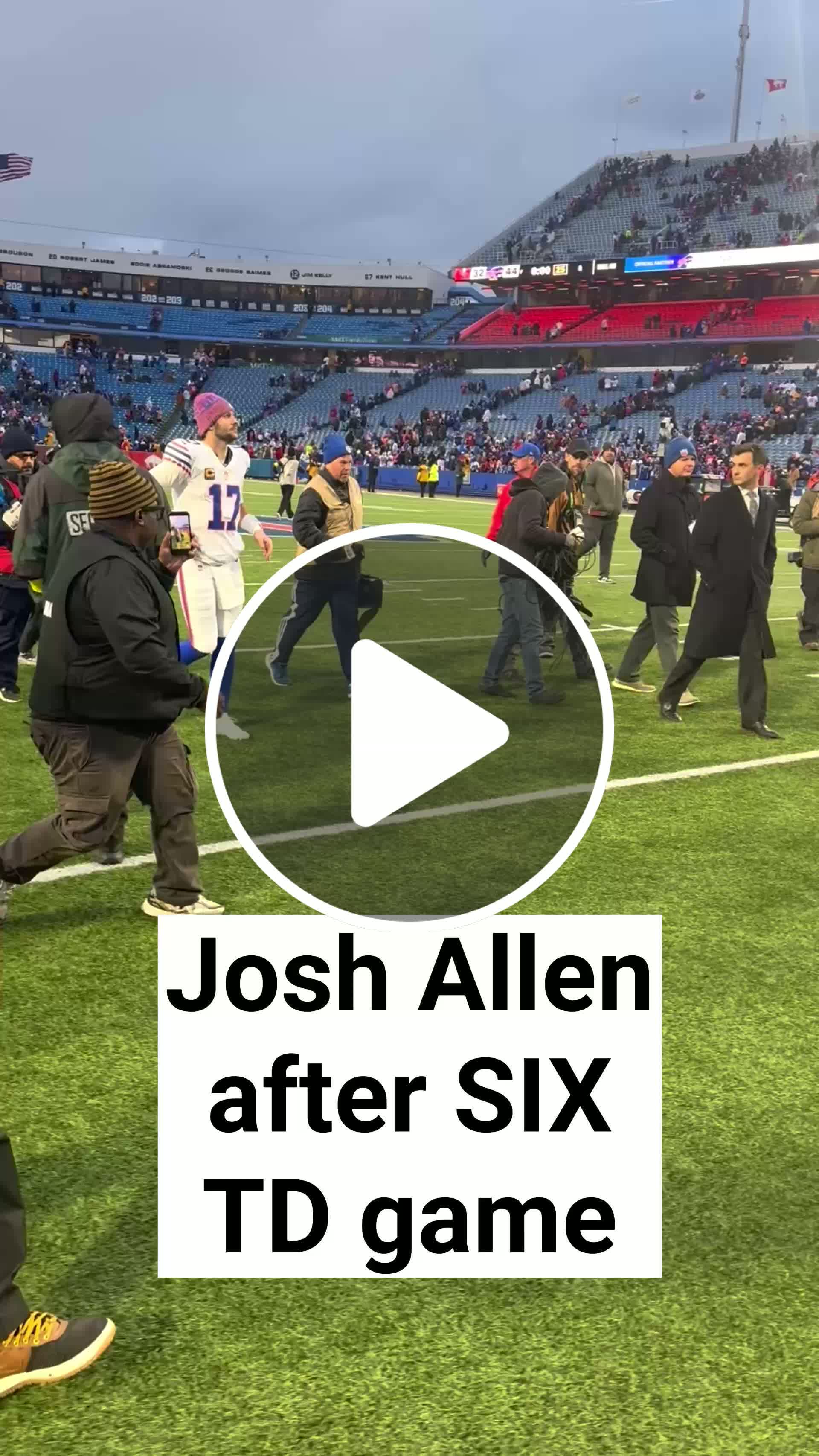 Josh Allen runs off field after his 6-touchdown game - NewsBreak