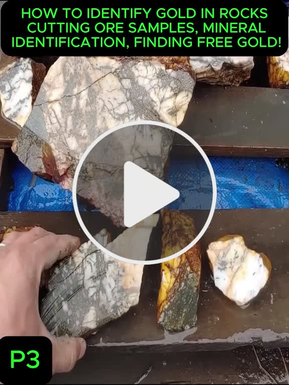How To Identify Gold In Rocks_ Cutting Ore Samples, Mineral ...