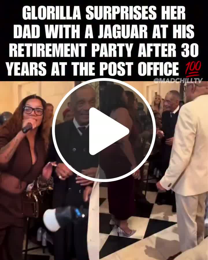 Glorilla surprises her dad with a jaguar at his retirement party after ...