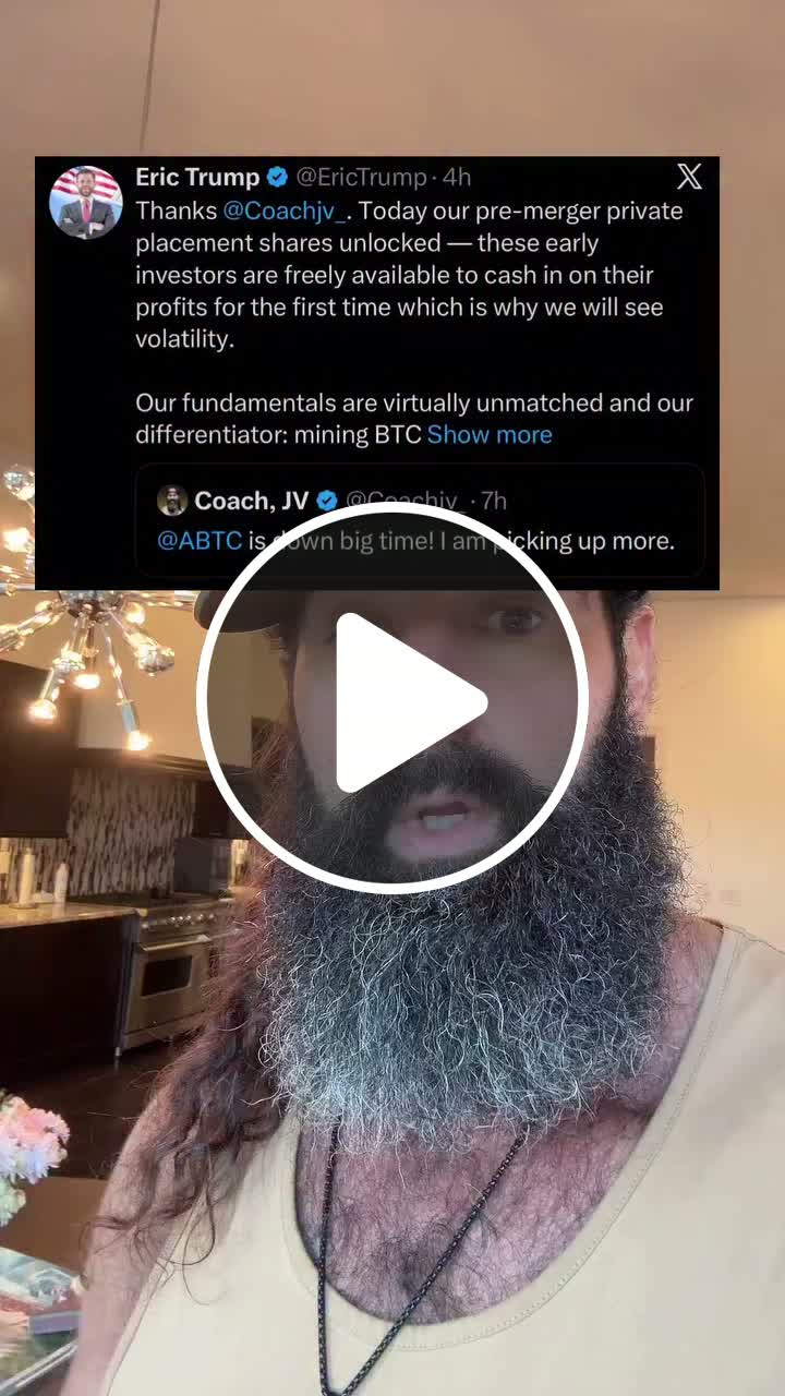 Eric Trump explains why American Bitcoin had such a large dip today! I ...