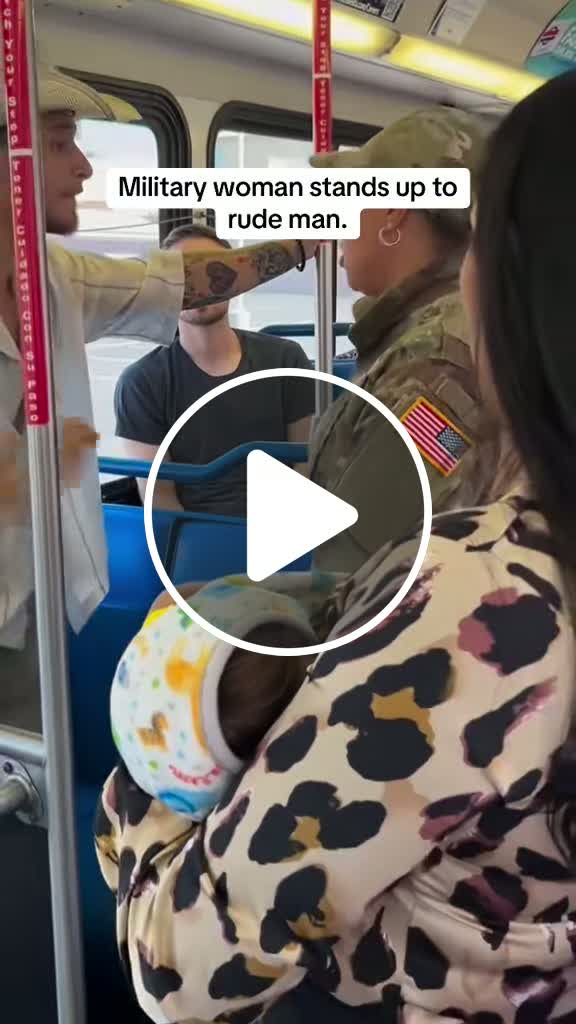 Watch this military woman shut down a rude man with confidence! 💪 # ...