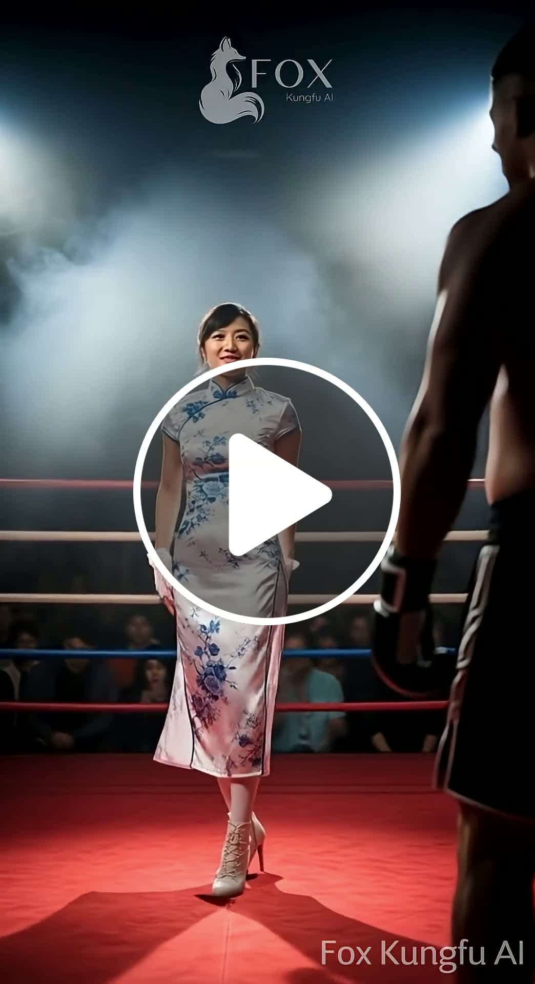 AI-generated: Qipao Kung Fu Beauty delivers epic knockout! 🥋💥 #kungfu # ...