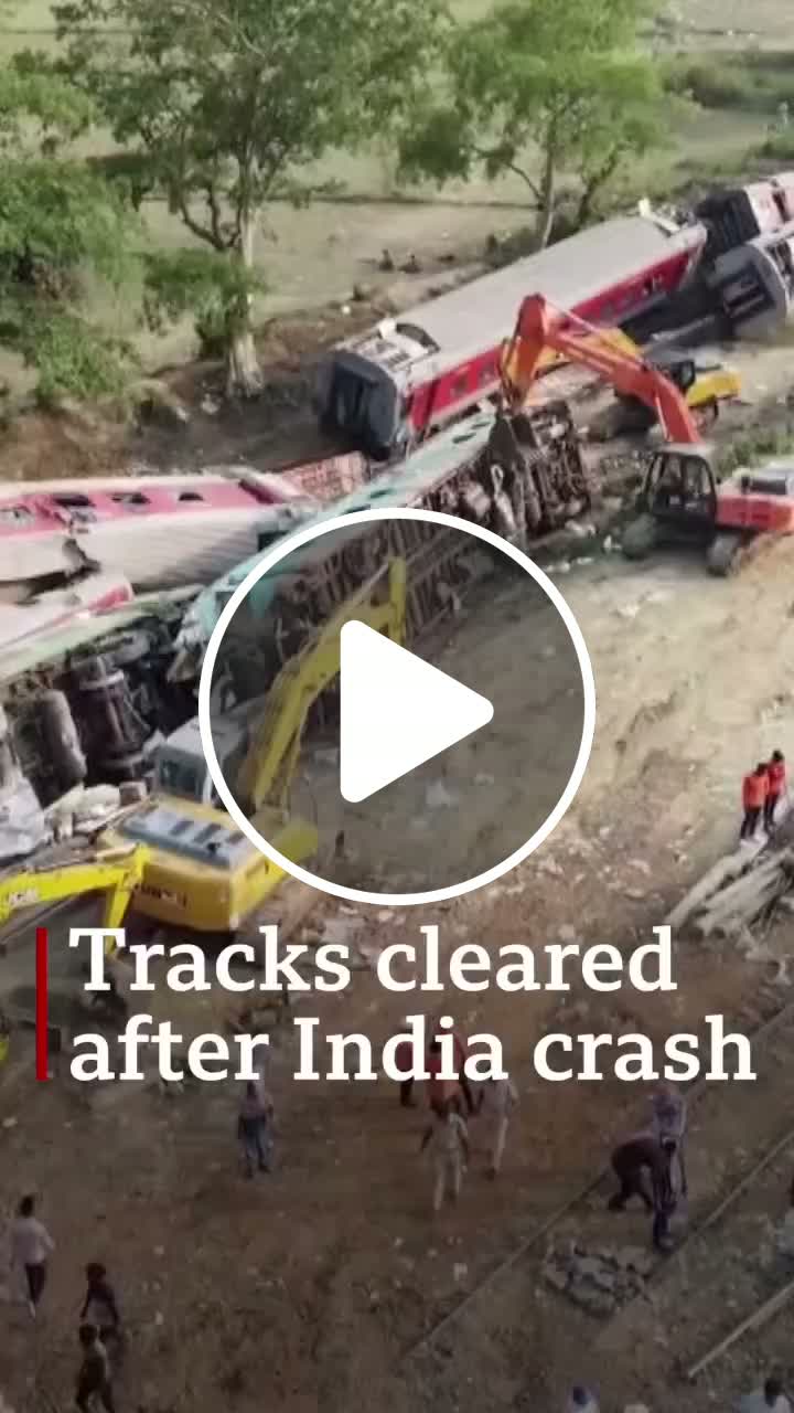 Wreckage cleared from tracks after India train crash - NewsBreak
