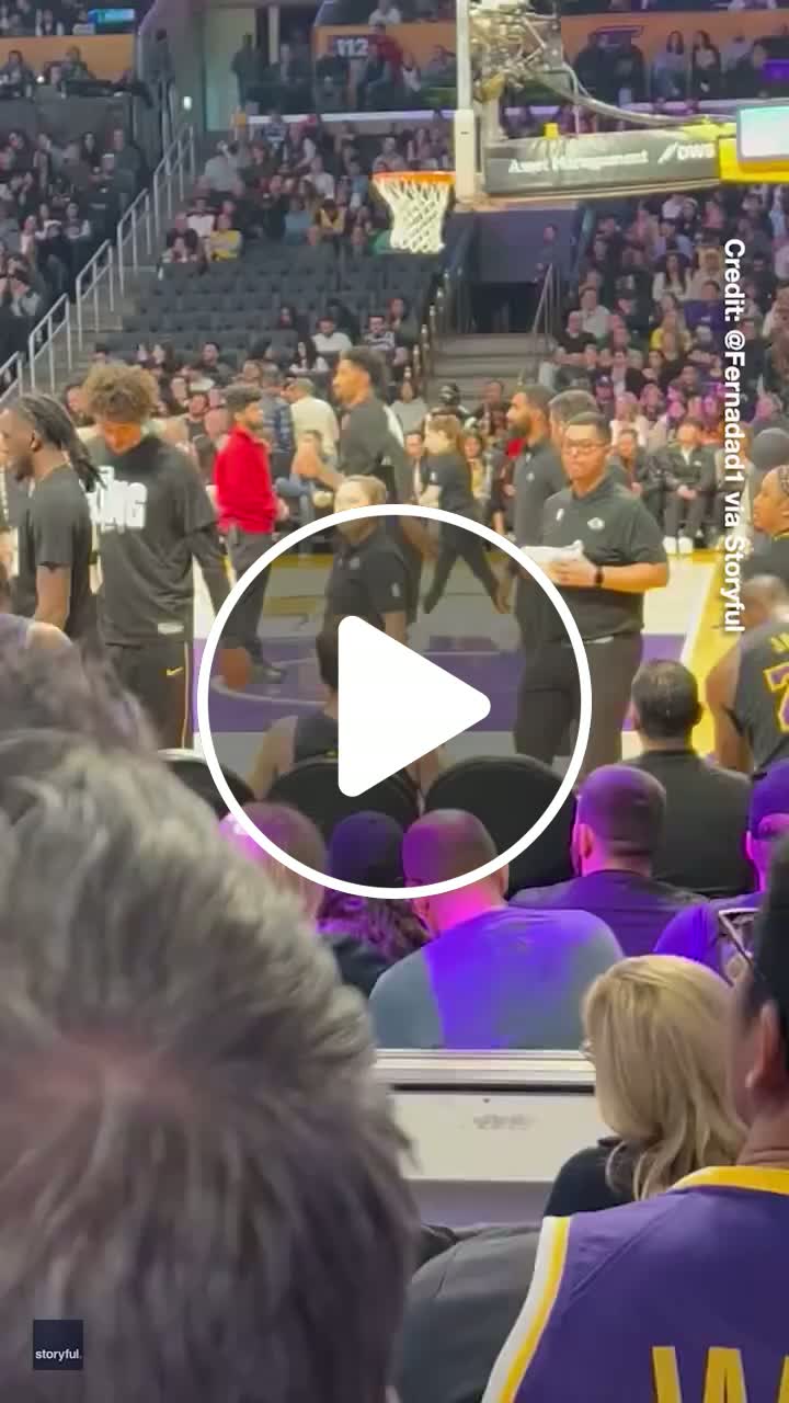 Tensions flared during a Los Angeles Lakers game on Monday when a man ...
