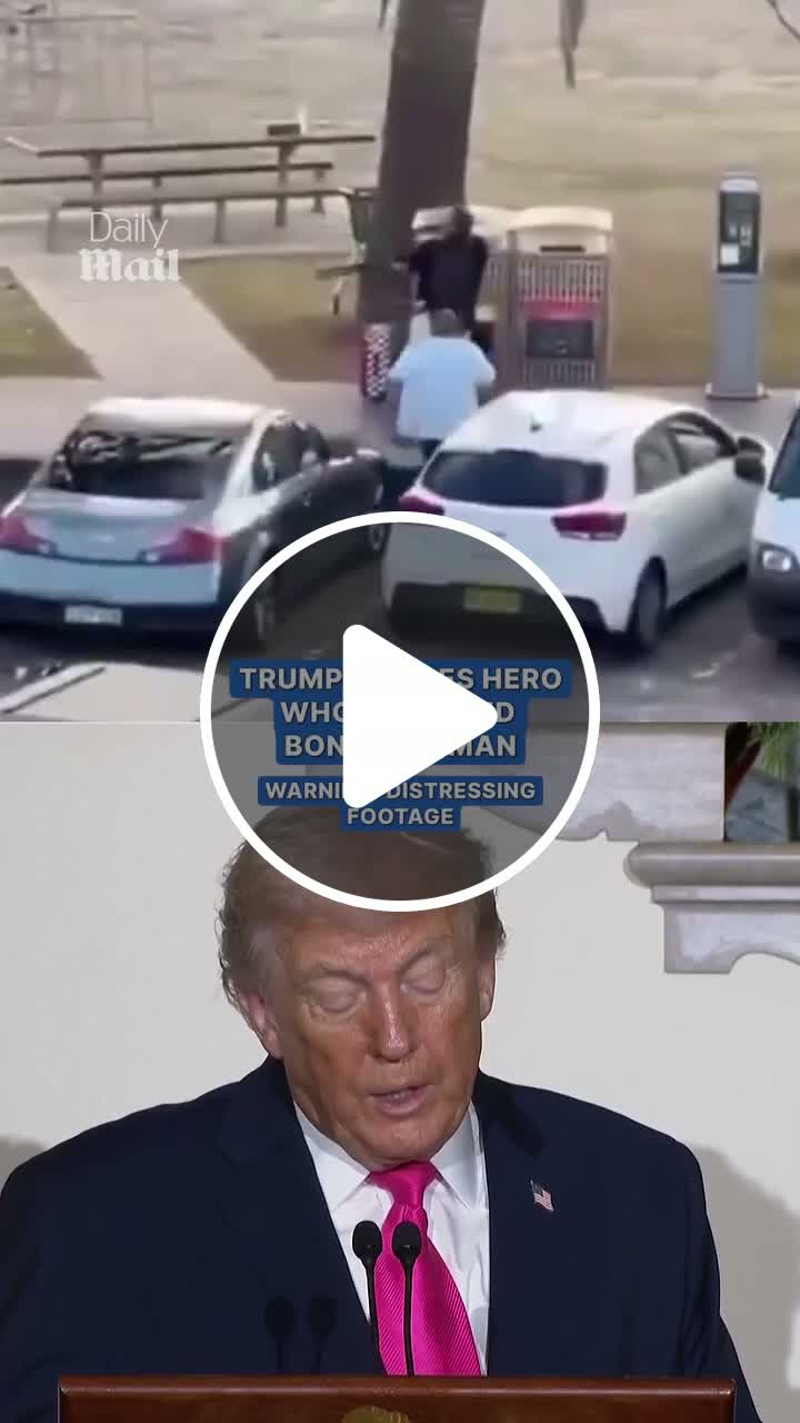 US President Donald Trump has heaped praised on the hero who tackled ...