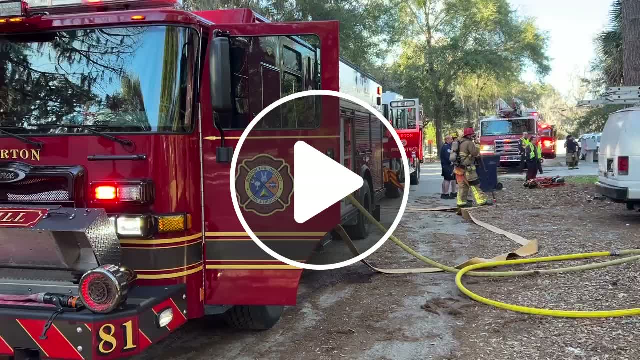 Scene video from house fire that displaced two people in Burton - NewsBreak