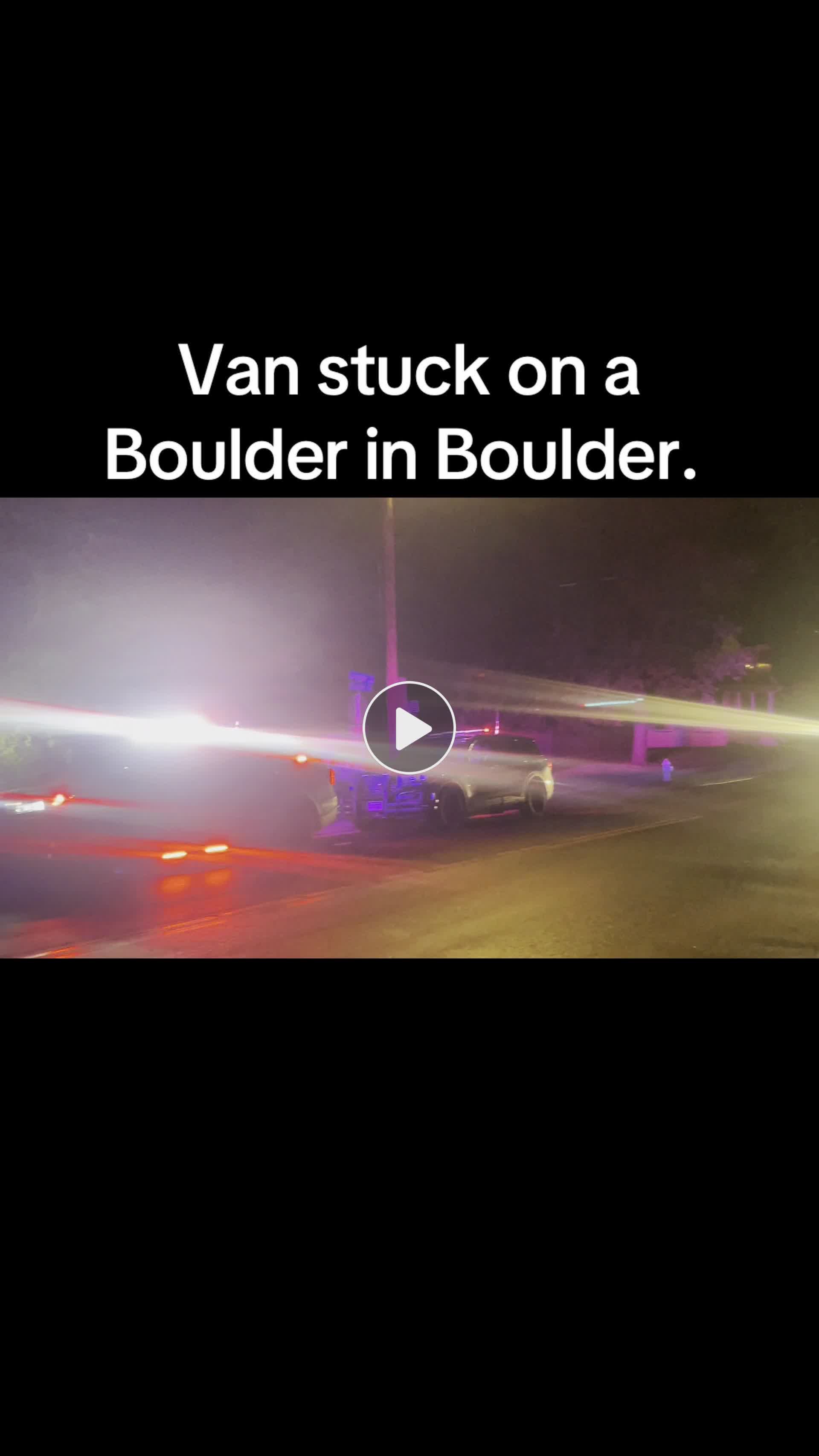 Van stuck on Boulder in Boulder Colorado - NewsBreak