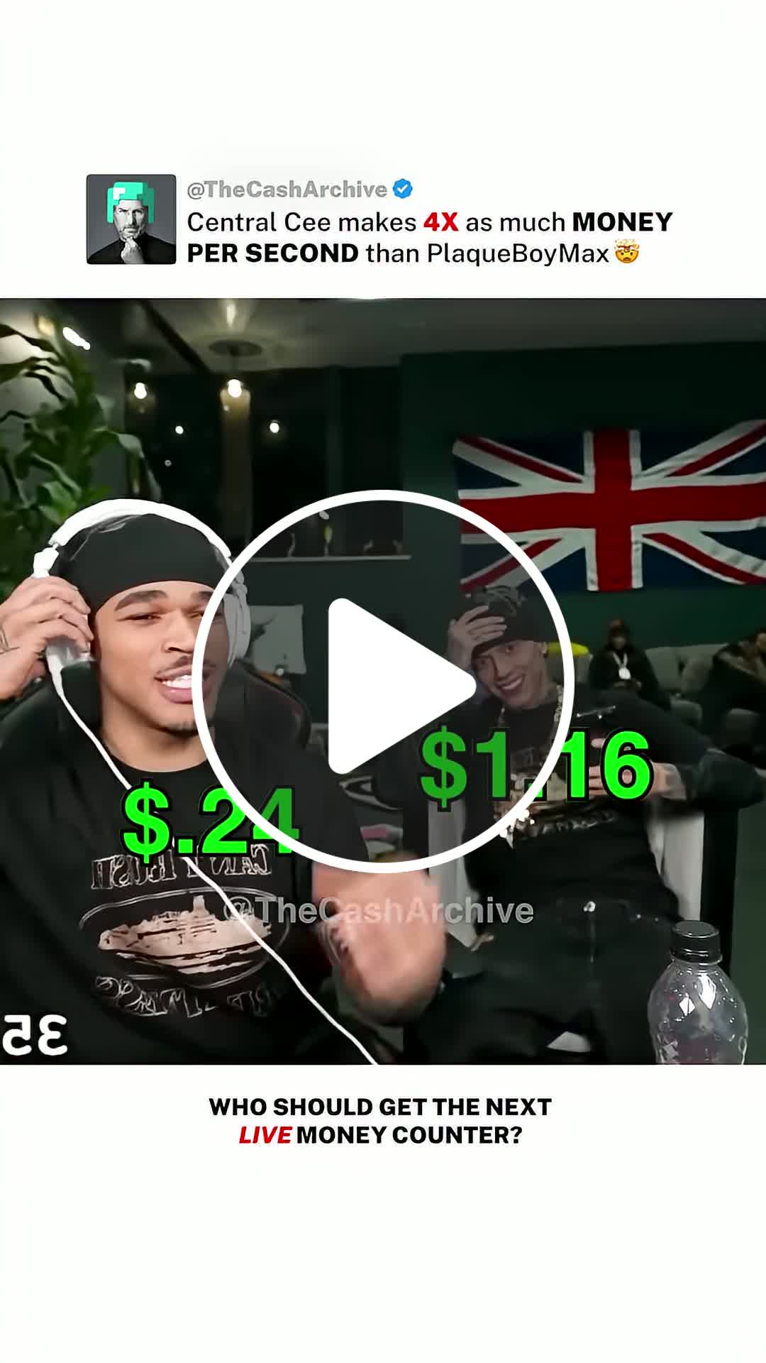 Faze PlaqueBoyMax and Central Cee LIVE Salary Wage compared #money ...