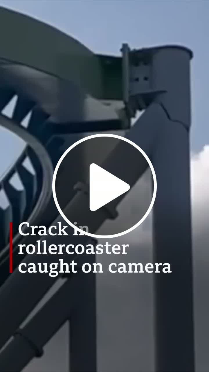 Rollercoaster shut down after visitor films crack in support pillar ...