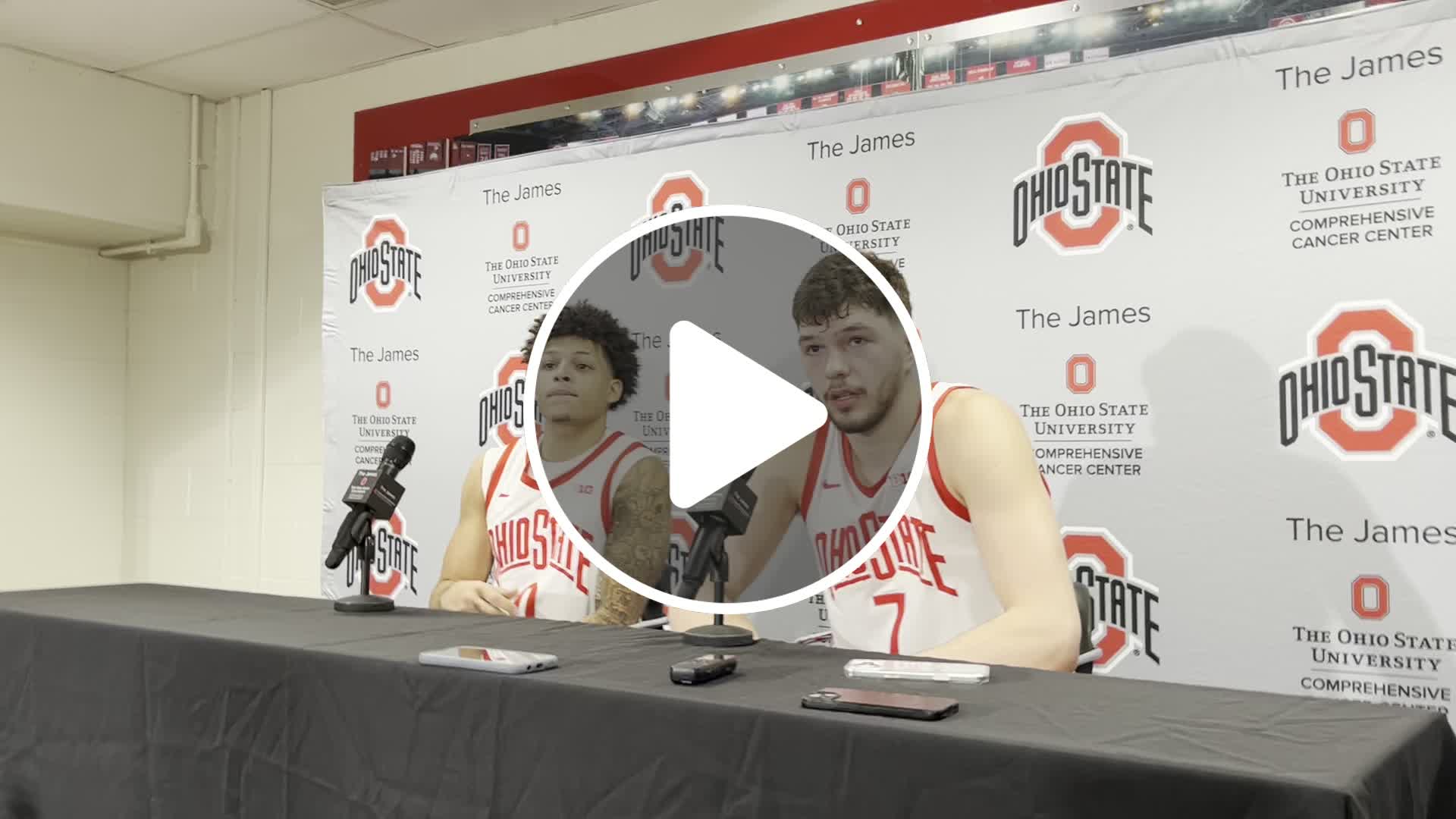 Ohio State's John Mobley Jr. and Ivan Njegovan after Mount St. Mary's ...