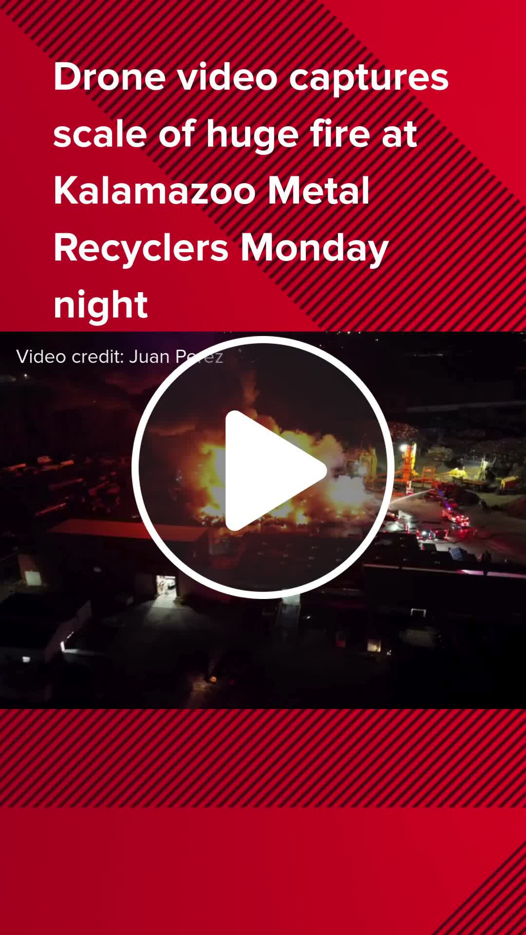 Drone video captures scale of huge fire at Kalamazoo Metal Recyclers ...