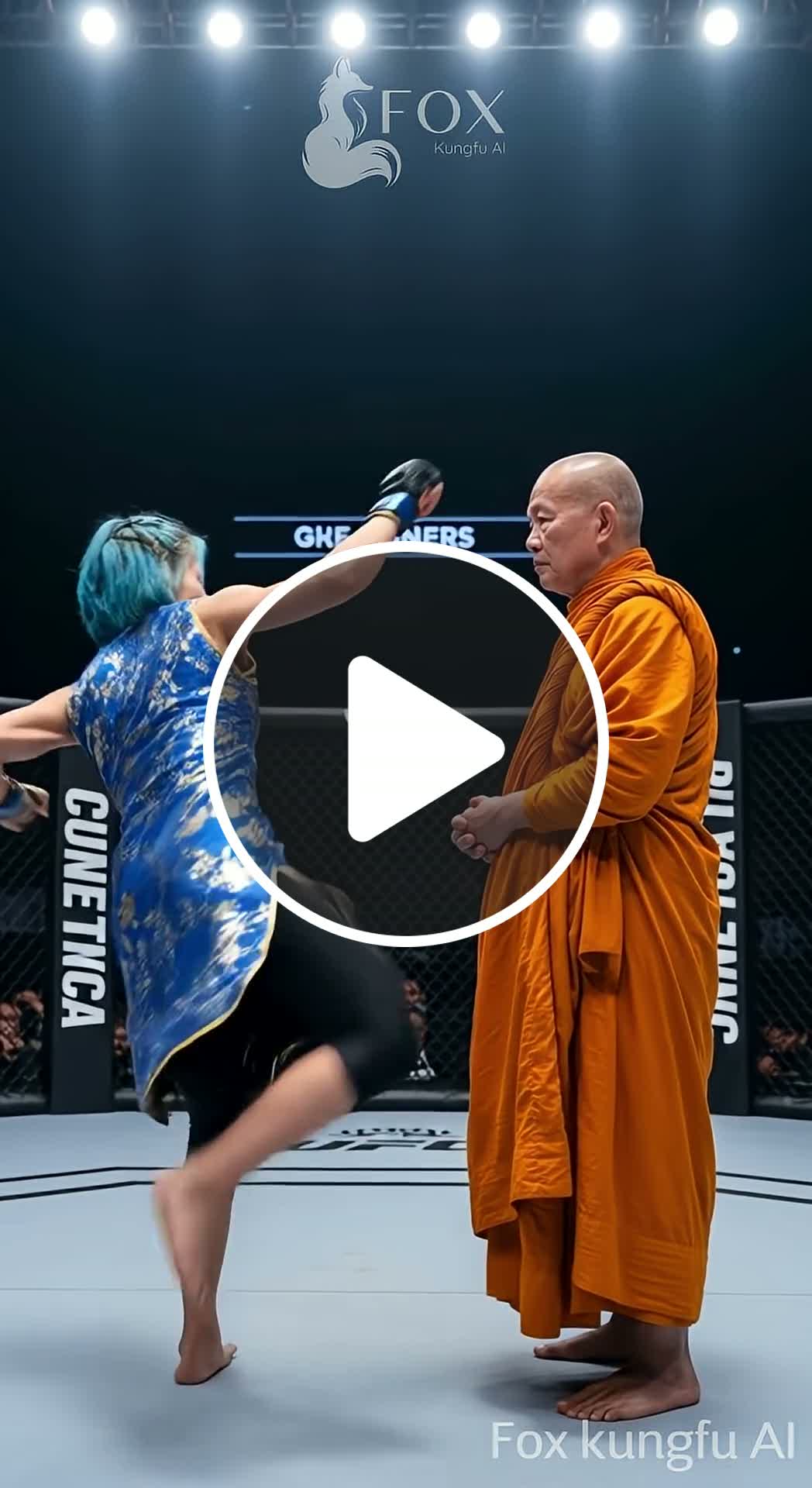 AI-generated Fox waifu crushes the octagon with Kung Fu! 🦊🥊 #AI# ...