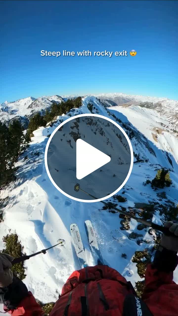 Steep, narrow & rocky exit #ski #skiing #steep #powder #line #freeride ...