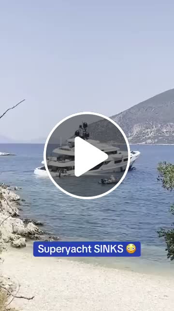 Shocking footage shows a superyacht SINKING off the coast of Kefalonia ...