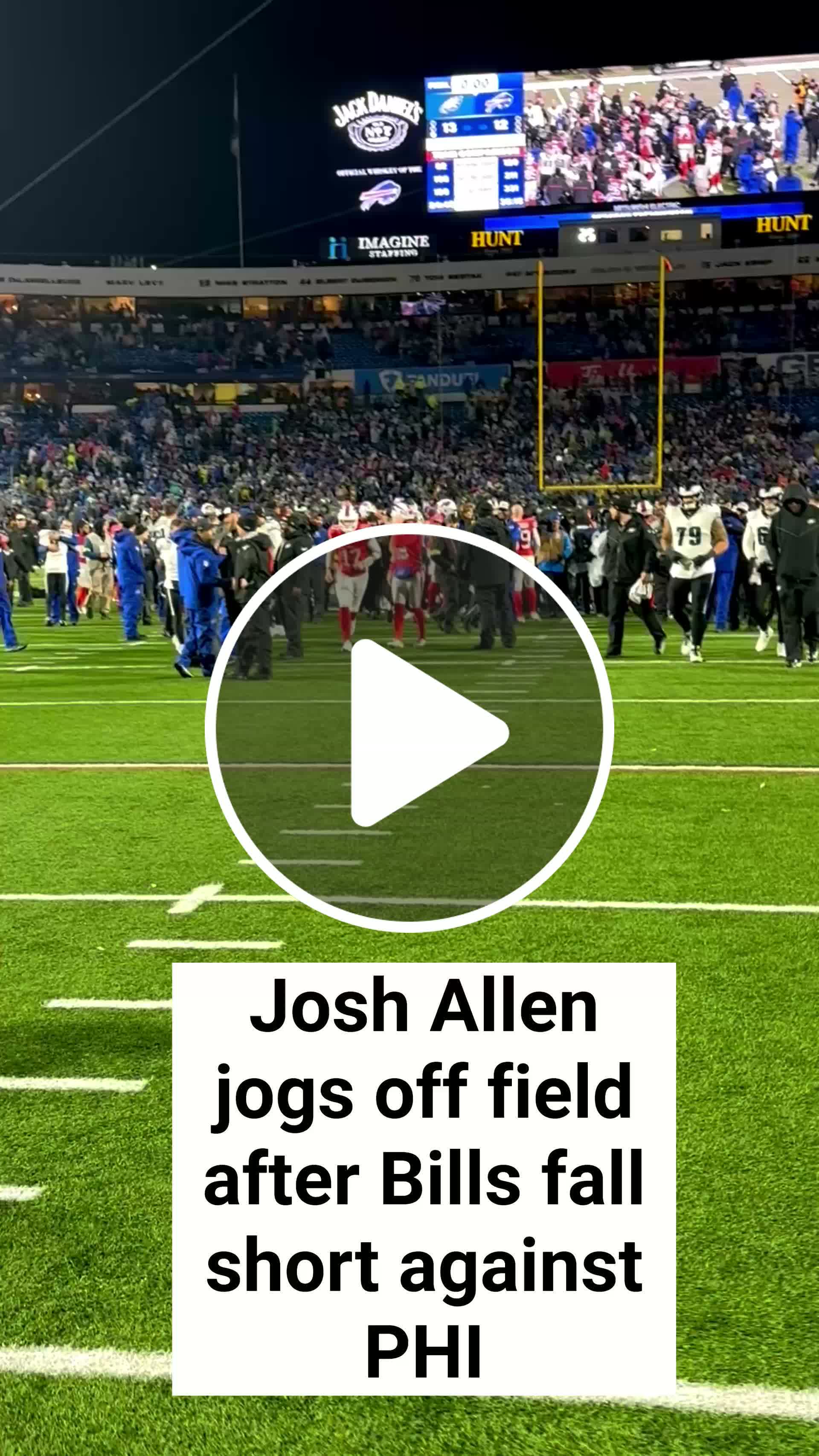 Josh Allen jogs off field after loss to Eagles - NewsBreak