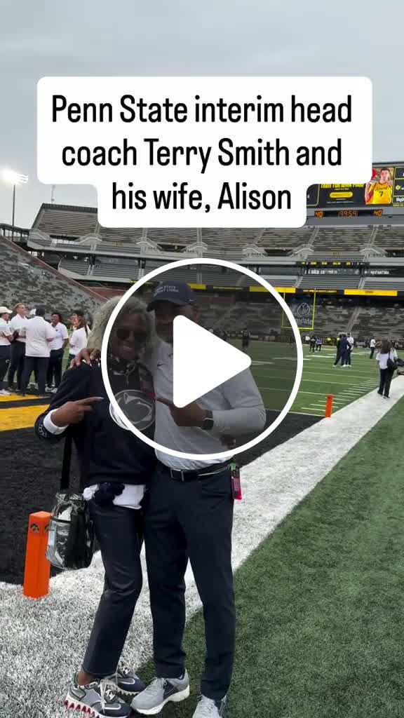 Penn State interim head coach Terry Smith and his wife, Alison pose for ...