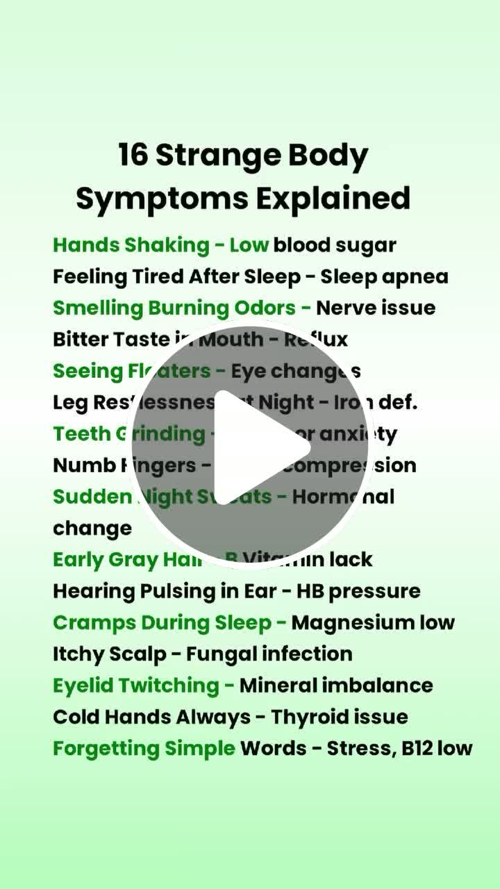 Strange symptoms explained - NewsBreak