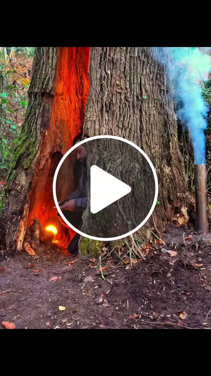 a magnificent shelter built under a fallen tree #wildlife #adventure # ...