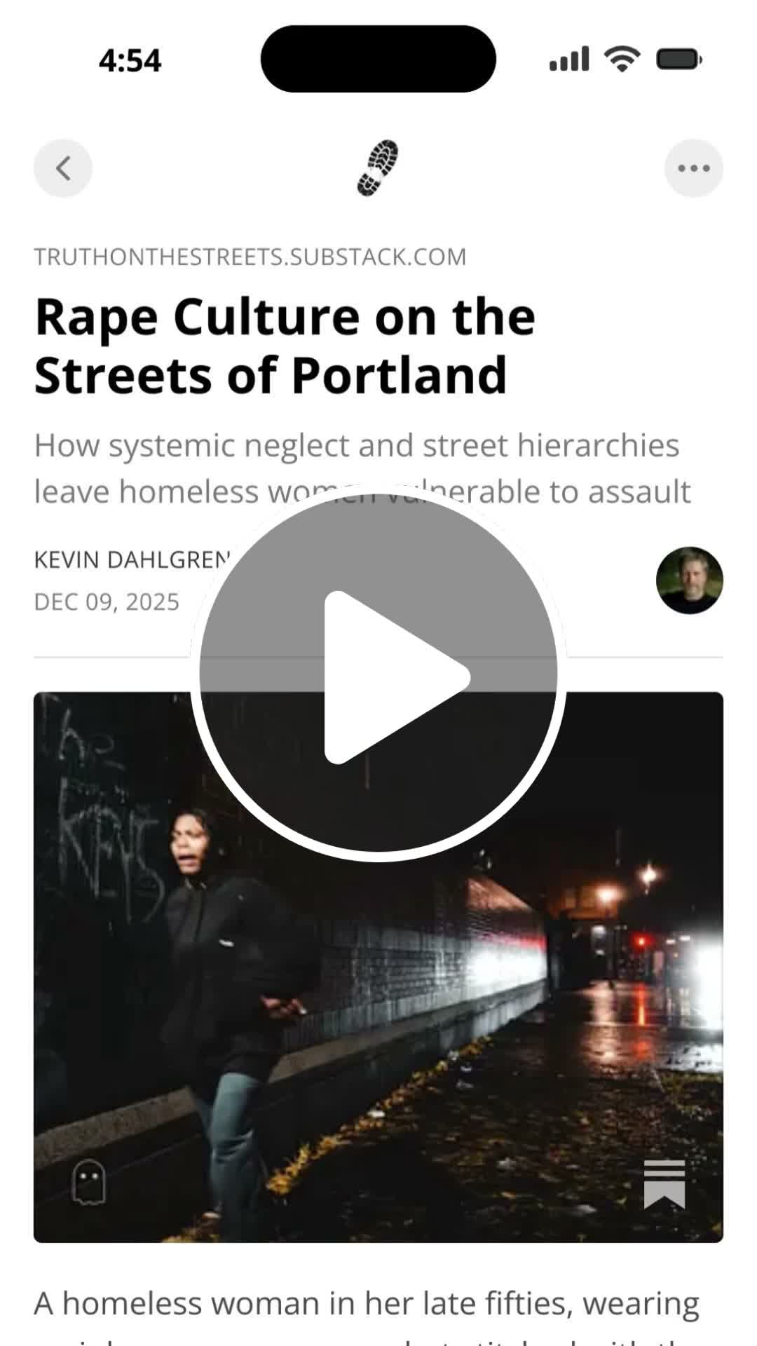 This is my newest article on sexual violence on the streets of Portland. Something that is ...