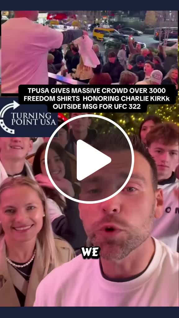 TPUSA gives out over 3000 freedom shirts outside Madison Square Garden ...
