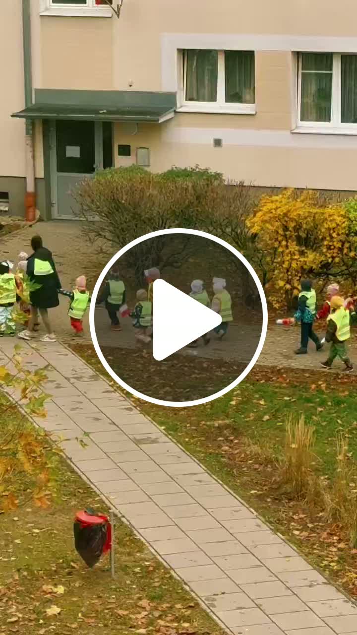 Polish school-children stop off at the old people's home to wave their ...