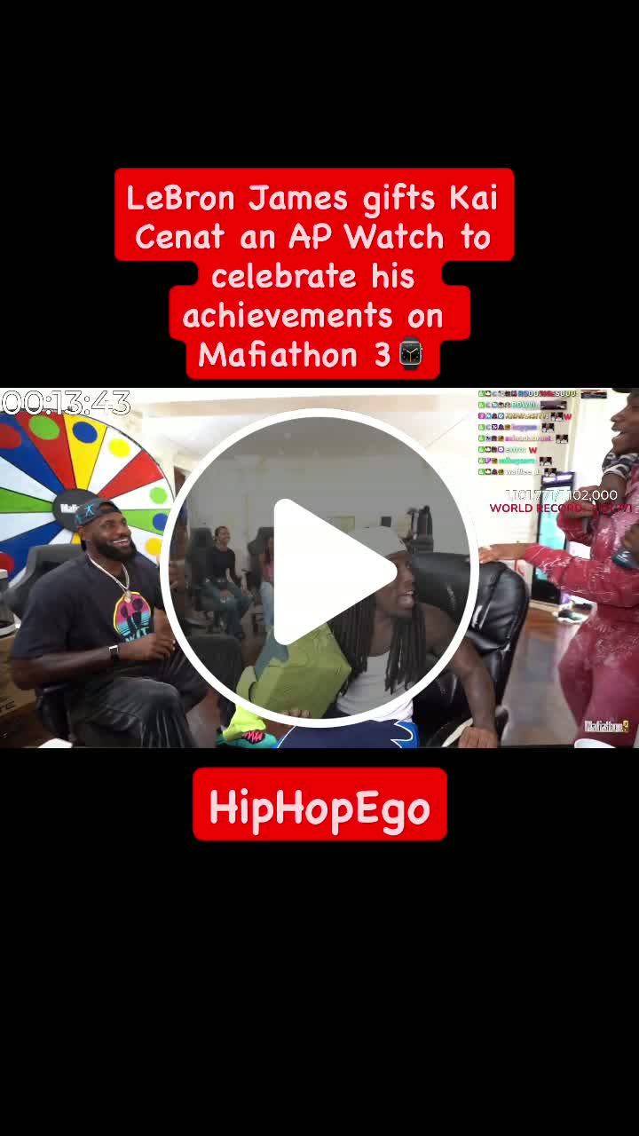 LeBron James gifts Kai Cenat an AP Watch to celebrate his achievements on Mafiathon 3 ⌚️ - NewsBreak