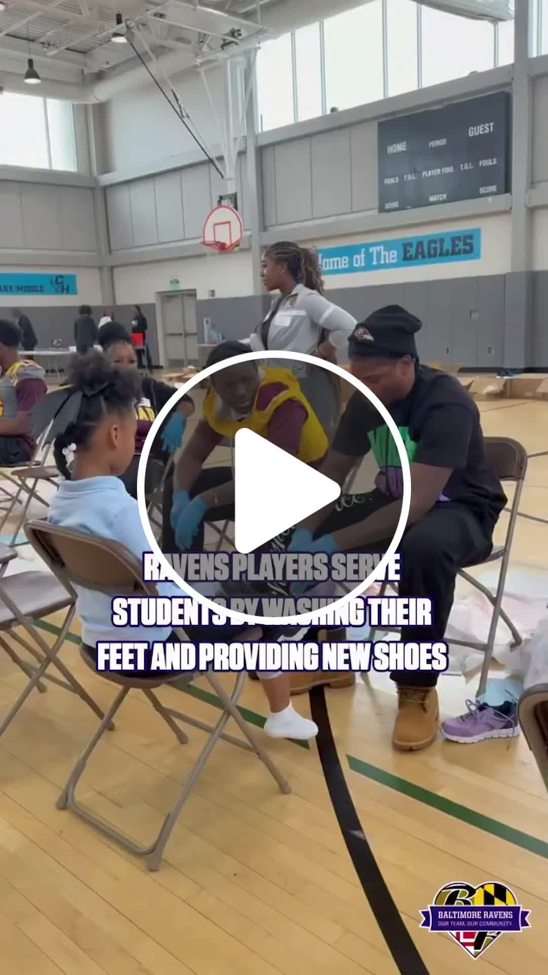 Ravens giveback washing feet for students #shorts - NewsBreak