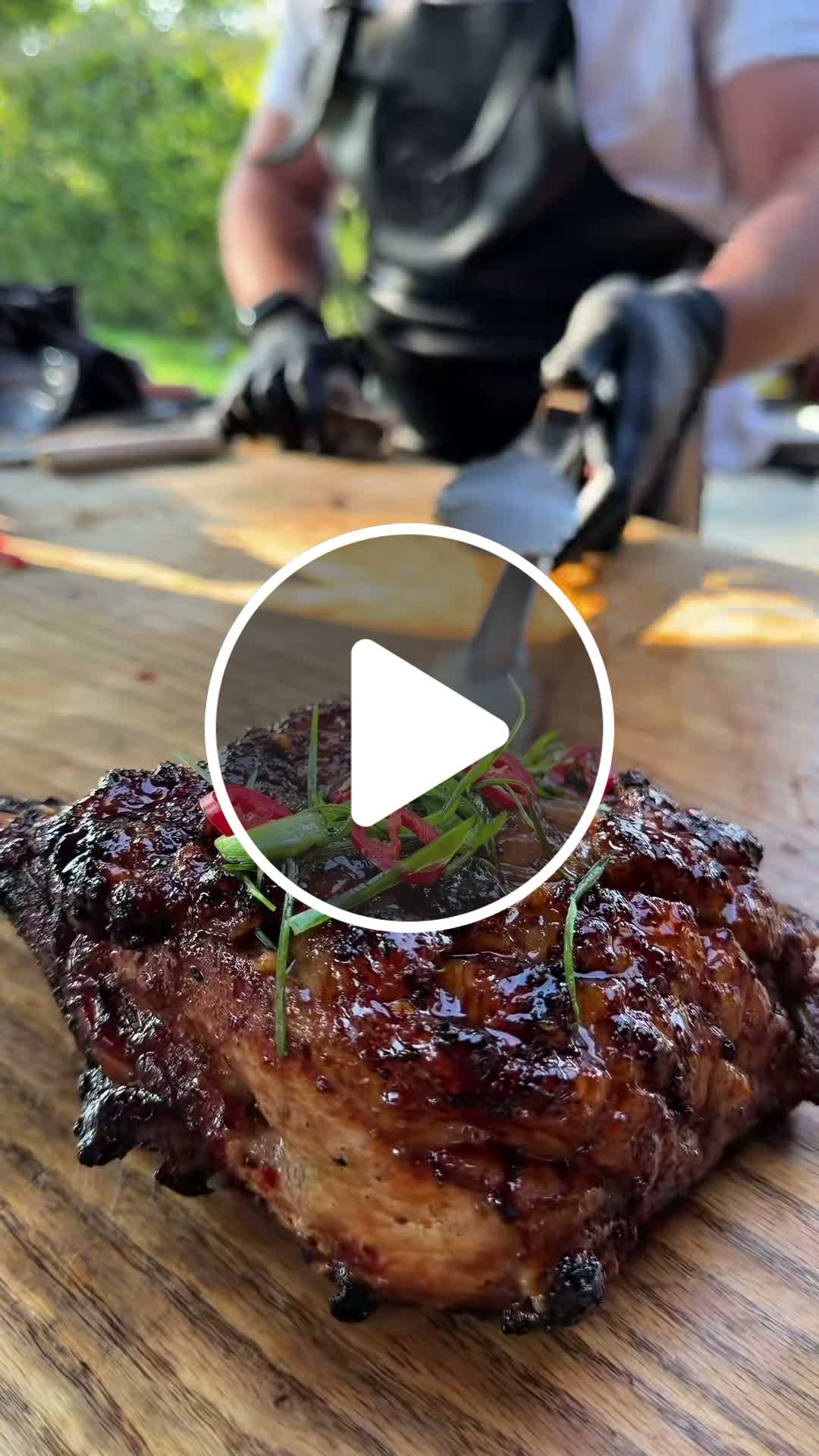 Pork Loin Rib Roast with Sticky Asian Sauce!! Scored the fat cap into ...