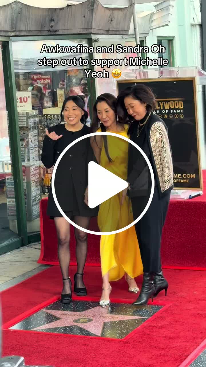 Awkwafina and Sandra Oh step out to support Michelle Yeoh at her Walk ...