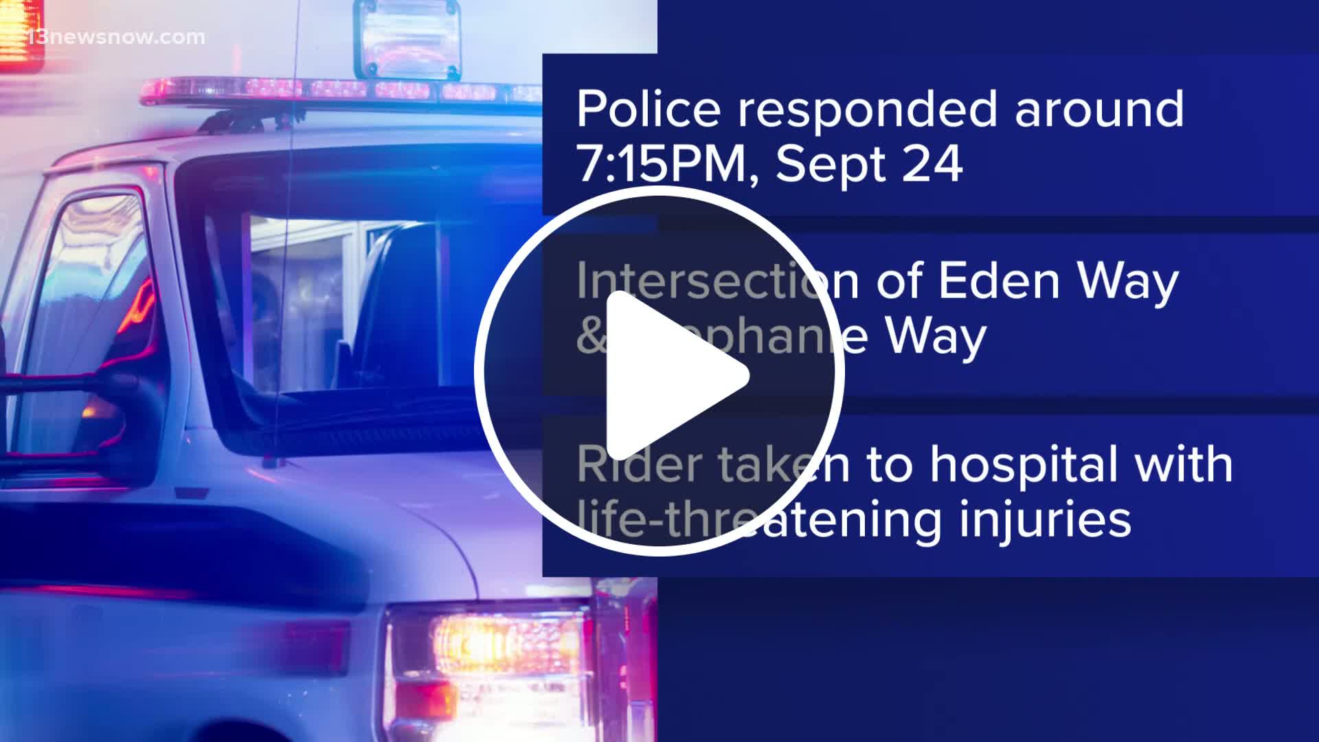 Chesapeake motorcyclist suffers life-threatening injuries in evening crash - NewsBreak