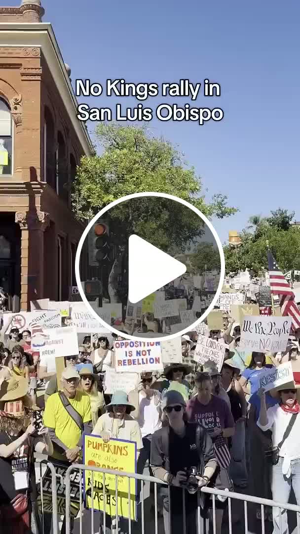Thousands flood SLO streets for No Kings rally - NewsBreak