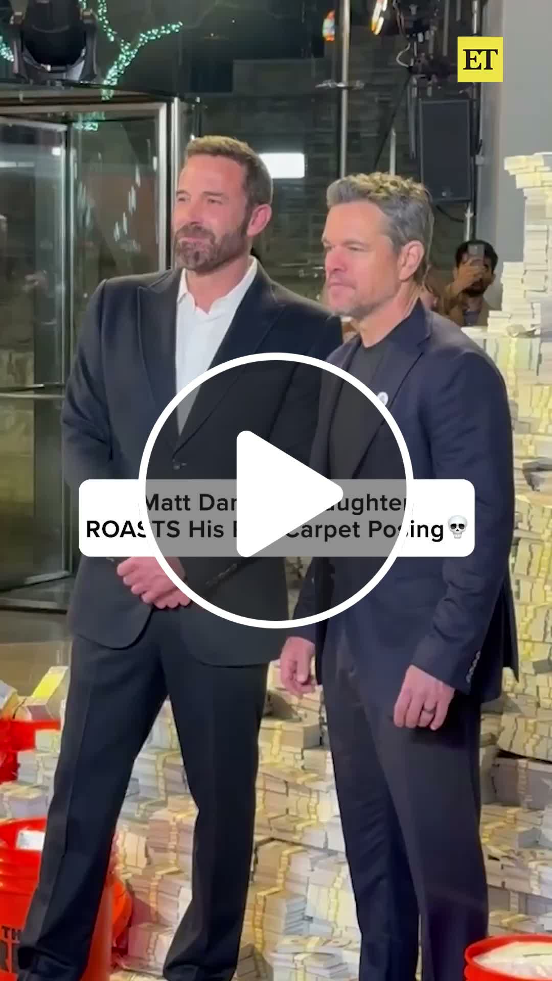 Matt Damon posing like 🧍🏼 with Ben Affleck when his daughter, Gia, said ...