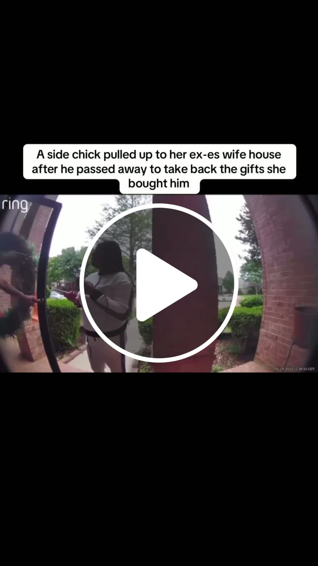 A side chick pulled up to her ex-es wife house after he passed away to ...