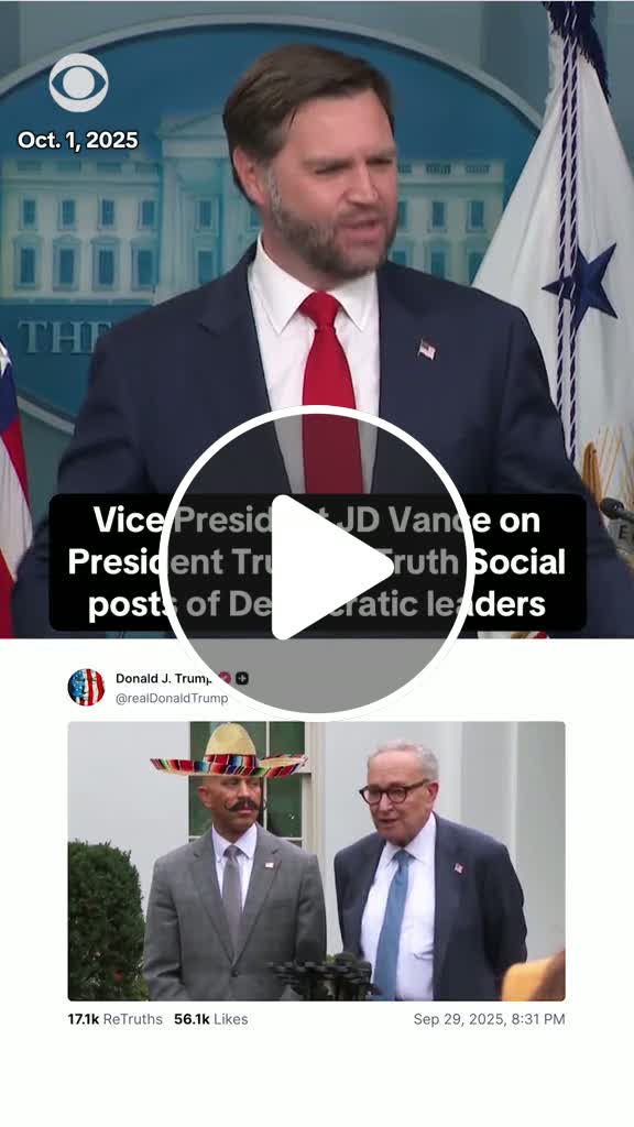 Vice President JD Vance defended President Trump’s meme posts on Truth ...