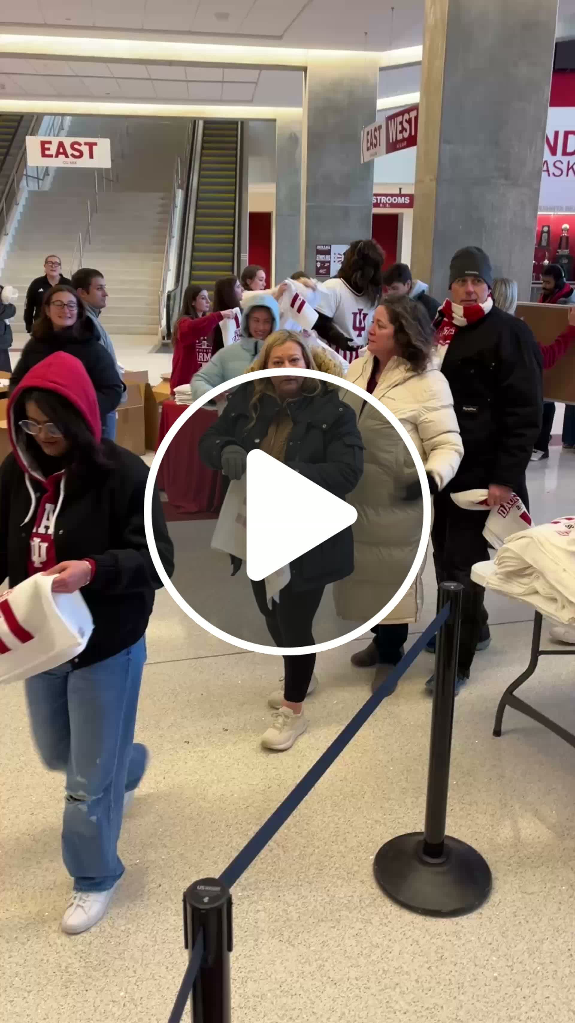 IU fans line up for rally towels - NewsBreak