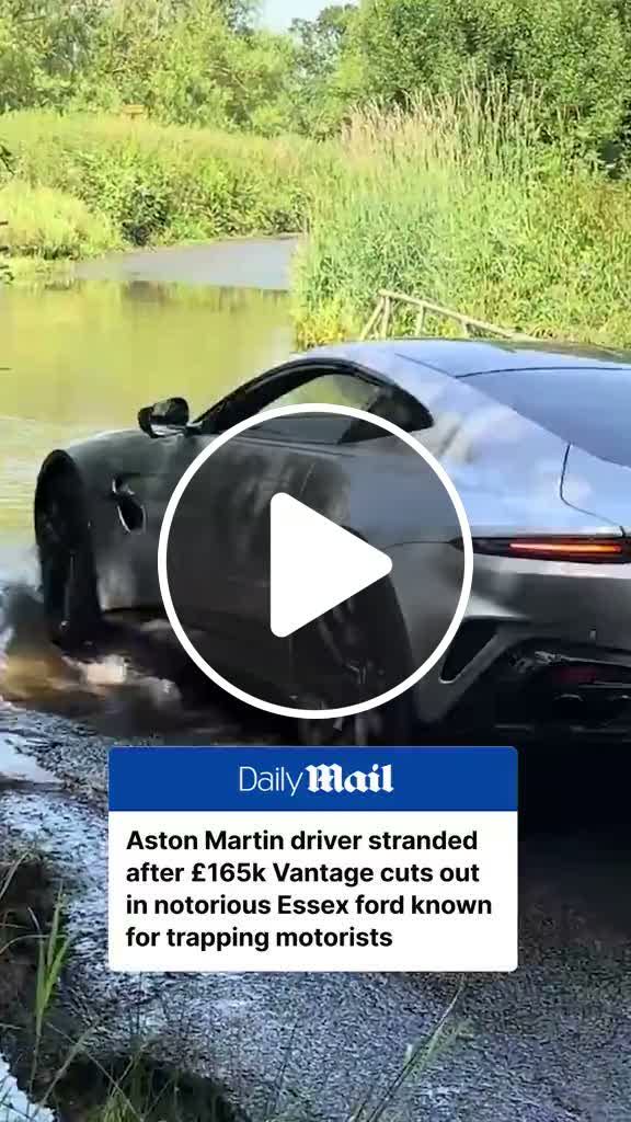 Proud owner of new £165k Aston Martin Vantage fails to ford river ...