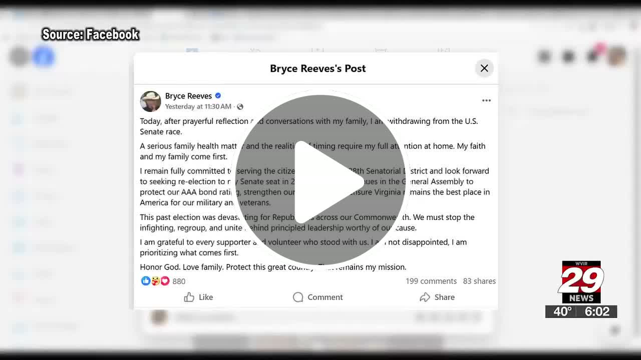 Republican Bryce Reeves drops out of U.S. Senate race against Mark ...