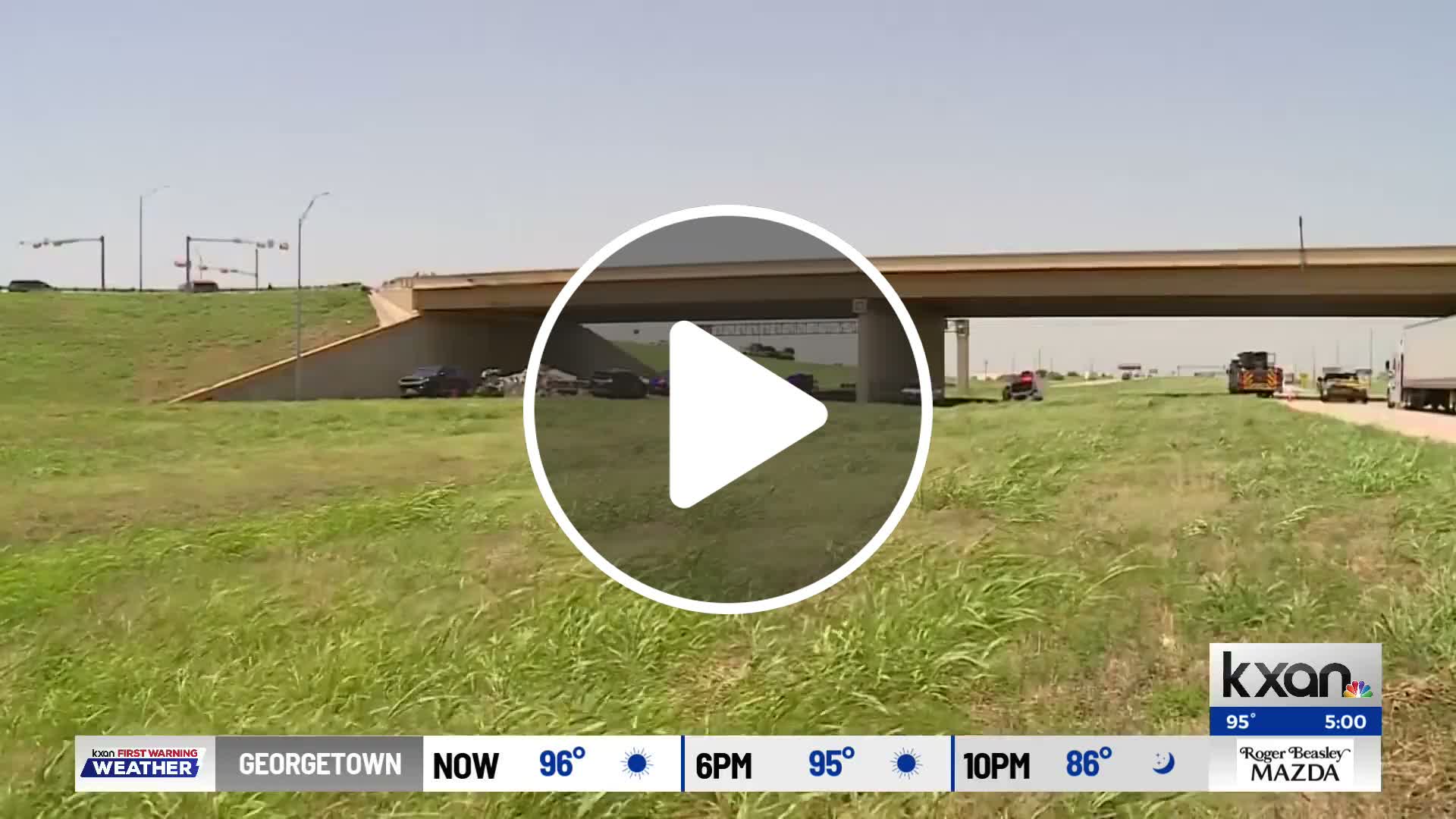 1 dead after semi-truck falls off overpass, shuts down SH 130 - NewsBreak