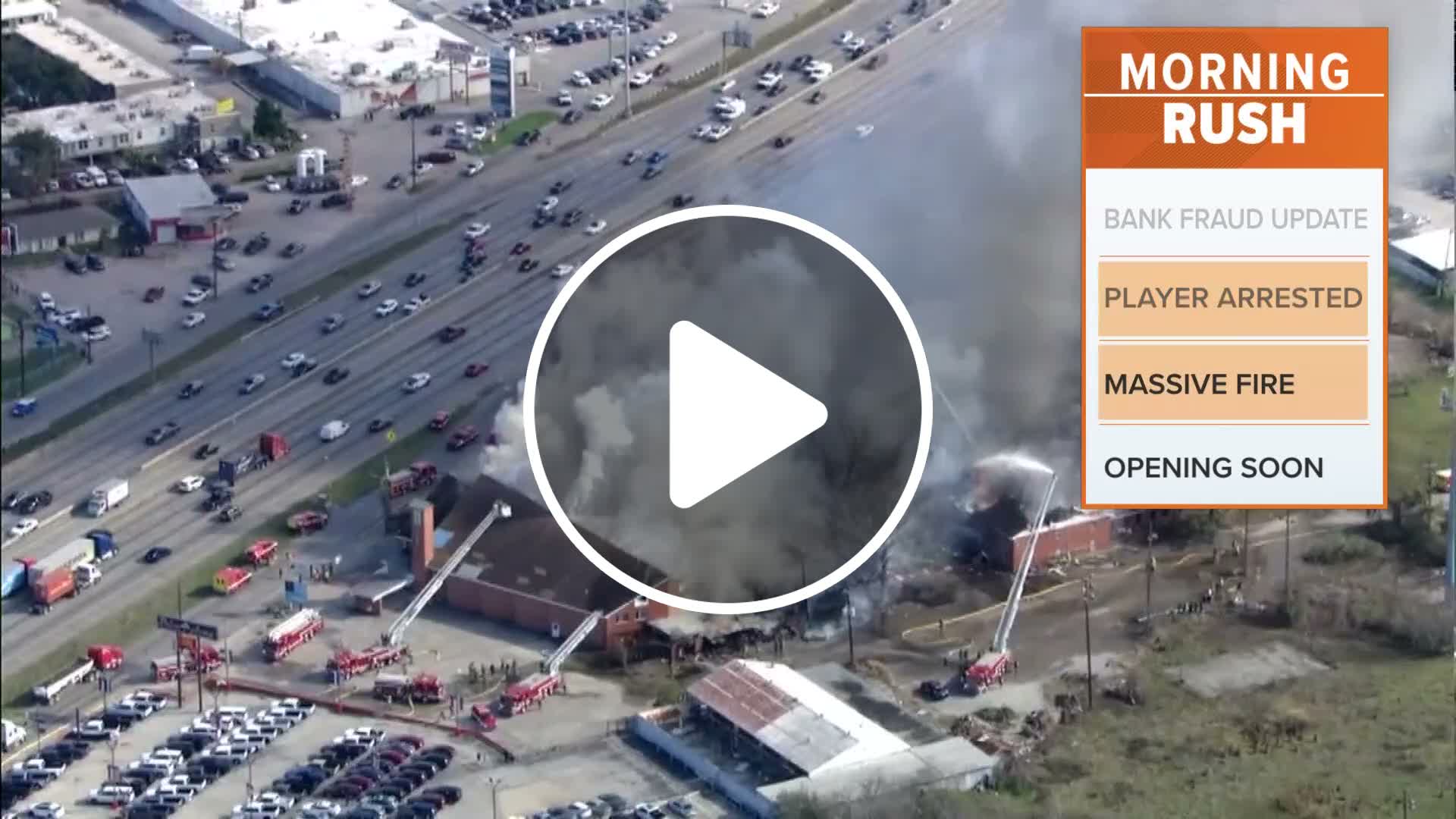 Houston firefighters work to put out a massive church fire - NewsBreak