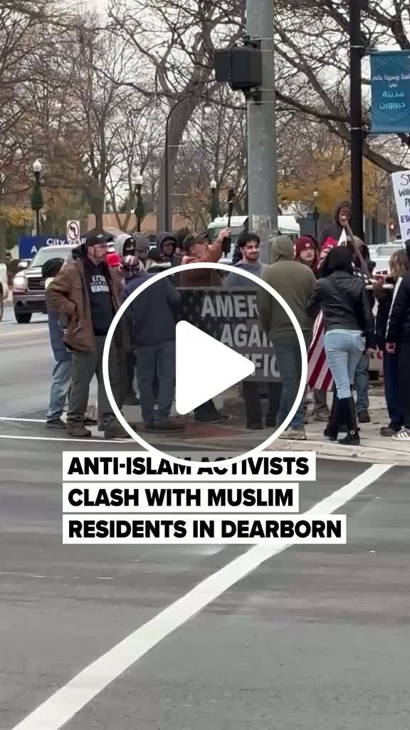 A pair of dueling protests unfolded in Dearborn on Tuesday, Nov. 18, as ...