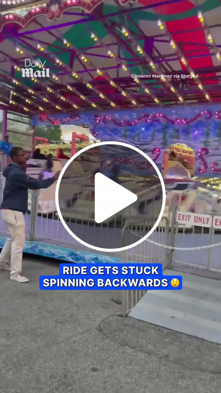 Scary moment ride gets stuck spinning backwards - NewsBreak