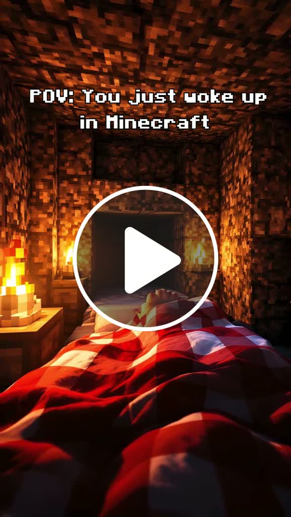 AI-generated. Woke Up in Minecraft? Here’s the POV 🎮 #ai #Minecraft # ...