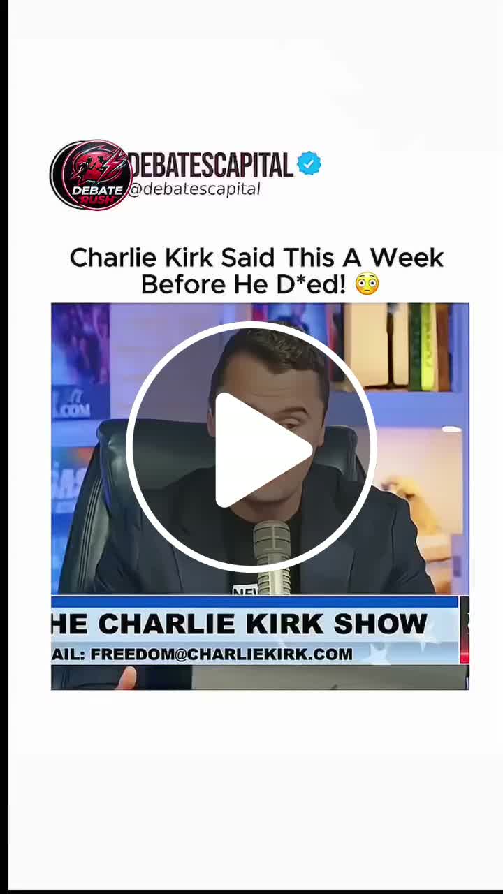 Charlie Kirk said this a week before he died 🥺 - NewsBreak