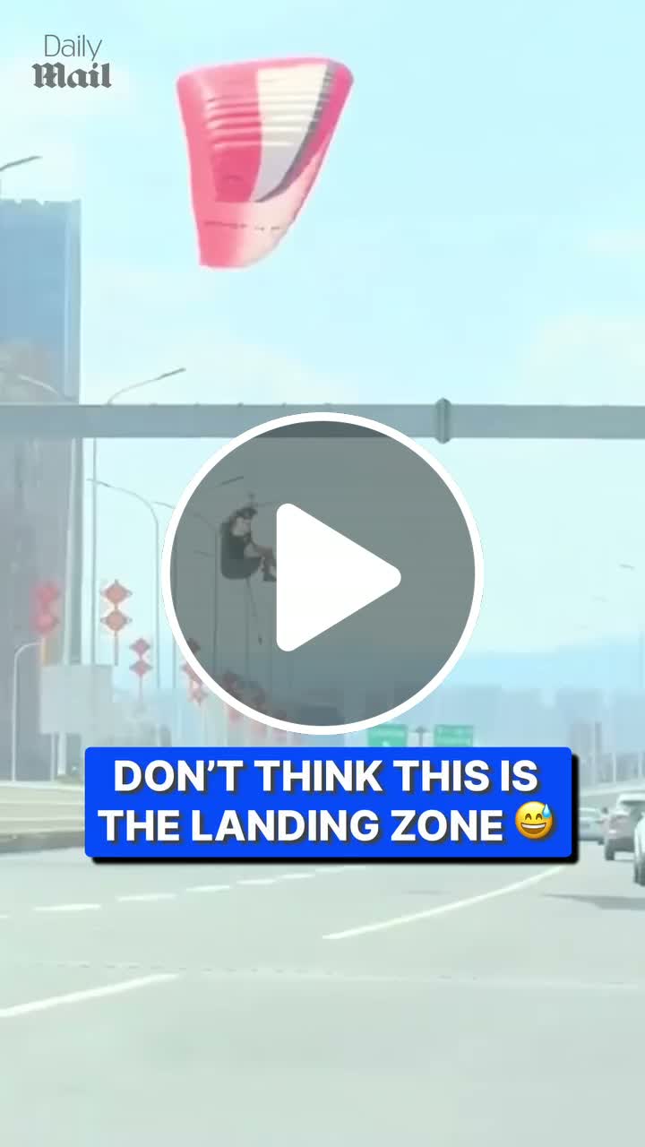 Paraglider lands on highway - NewsBreak